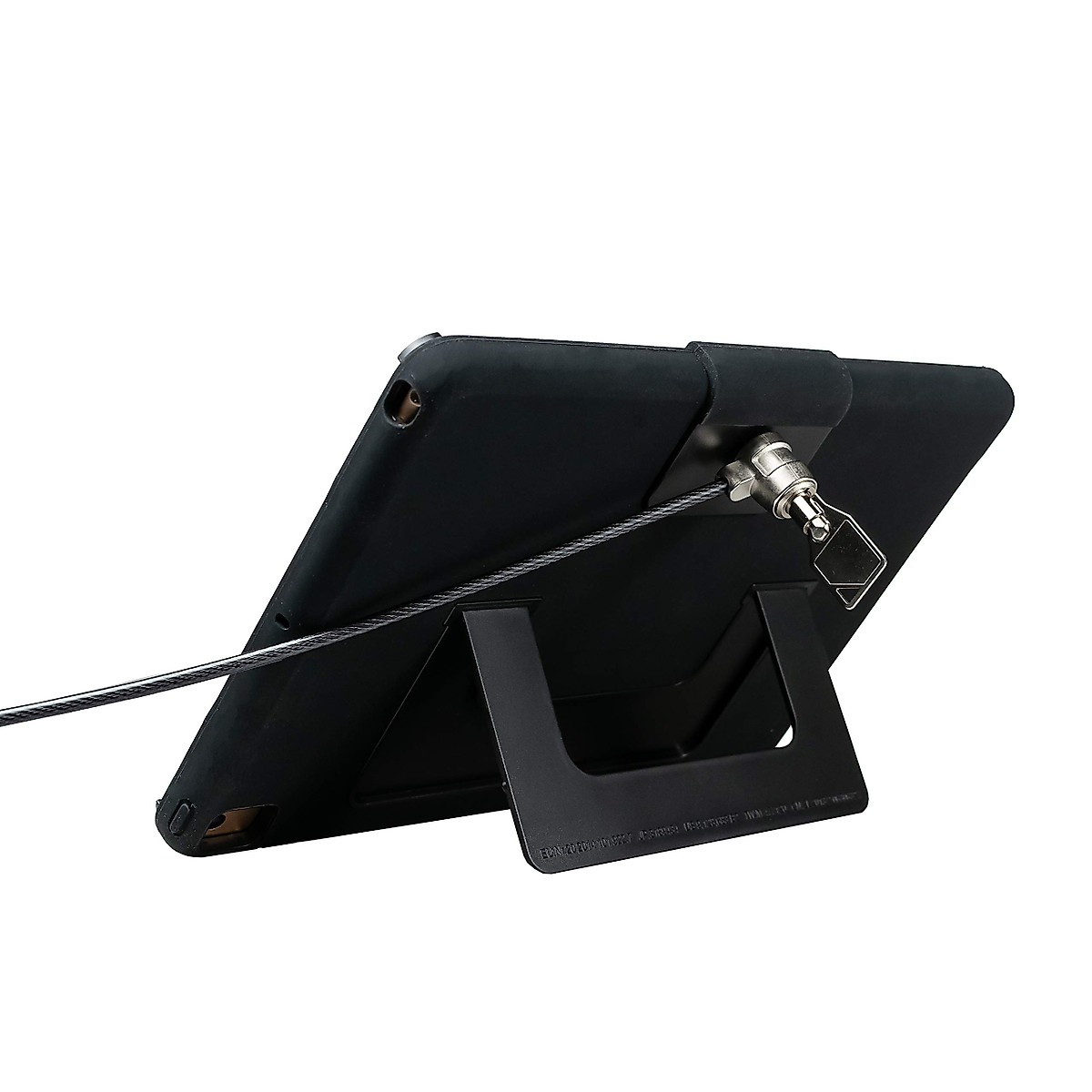 Security Tablet Case – CTA’s Security Case with Kickstand - Rugged Silicone Jacket and Anti-Theft Galvanized Steel Cable for iPad 7th/8th/9th Gen 10.2” - Black (PAD-SCKT10)