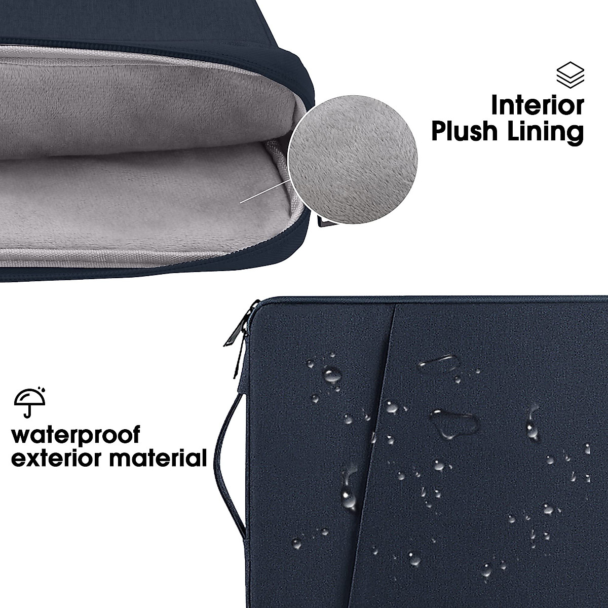 Arae Laptop Sleeve Bag Compatible with 13 inch MacBook Air Mac Pro M1 Surface Lenovo Dell HP Computer Bag Accessories Polyester Case with Pocket,Blue