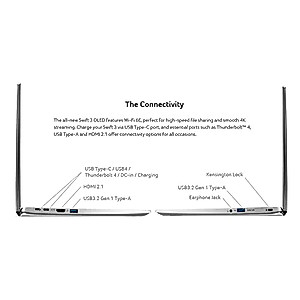 Acer Swift 3 OLED Intel Evo Thin & Light Laptop | 14" OLED 2880x1800 | Intel Core i5-12500H | Intel Iris Xe Graphics | 8GB LPDDR5 | 512GB SSD | Killer Wi-Fi 6E AX1675 | Windows 11 Home | SF314-71-51NN