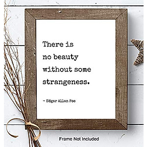 Edgar Allen Poe Decor - 8x10 Quote - Art Wall Art Picture Poster, Room Decoration for Home, Office, Apartment, Living Room, Bedroom, Bathroom - Gift for Goth Gothic Poetry Fans
