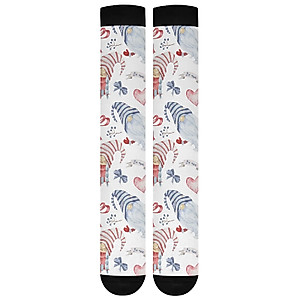 xigua Valentine's Mother's Day Cute Gnome Compression Socks 20-30mmHg Knee High Stockings for Sport Nursing - 1 Pair