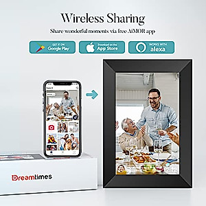 Digital Picture Frame Dreamtimes 8 Inch WiFi Digital Photo Frame with IPS HD Touch Screen, Latest Upgraded Version, US Design, Easy Setup to Share Photos or Videos Remotely via AiMOR App from Anywhere