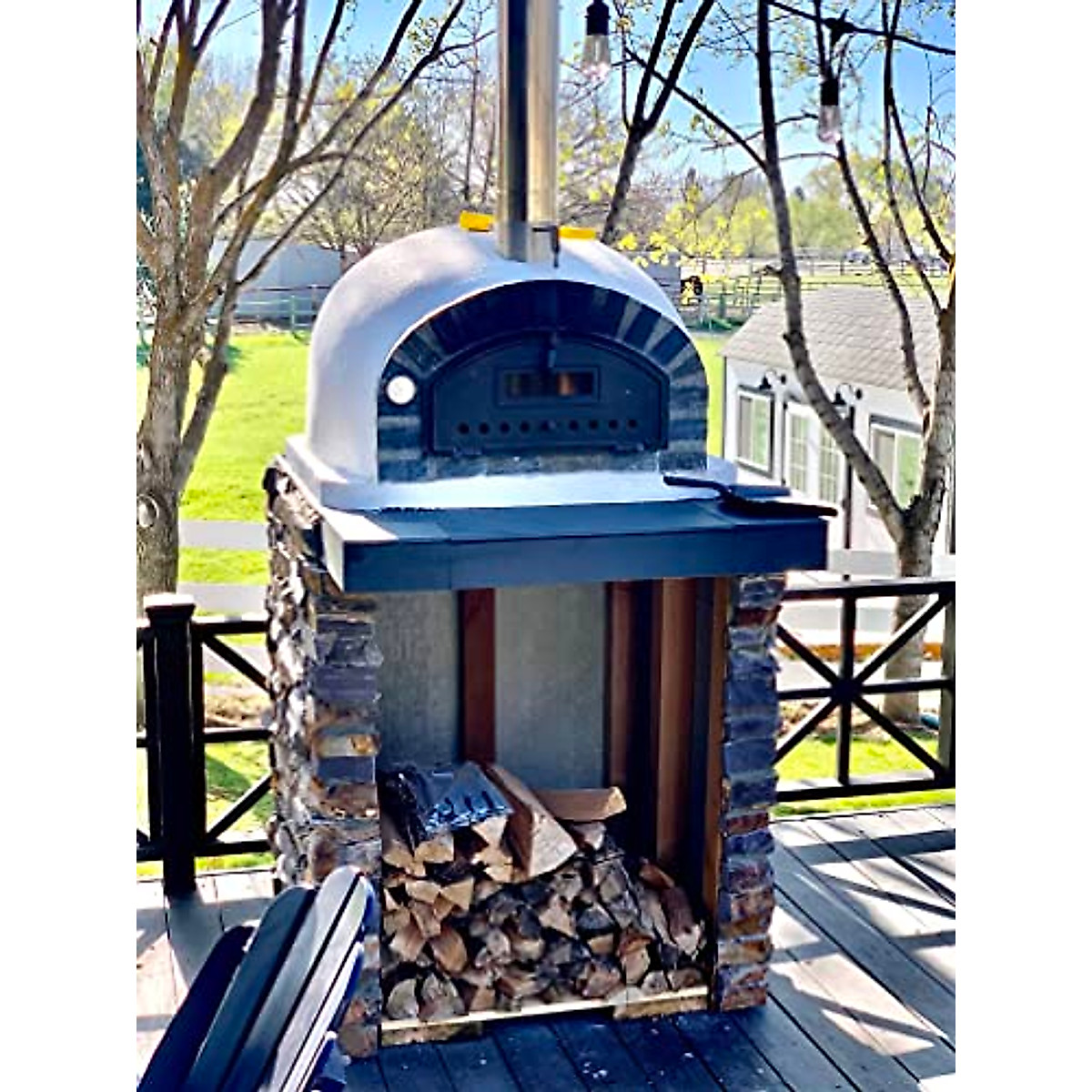 Pizzaioli Stone Arch Traditional Brick Pizza Oven. Premium Triple Insulated for Delicious Outdoor Grilled Steaks, Fish, Veggies, Bread. Cooks Pizzas in 90 Seconds