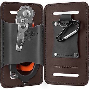 CatchandCraft Raptor Holster with Belt Loop - Durable Leather Sheath for Trauma Shears - Compact Accessory for Emergency Kit