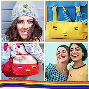 48 Pcs Gay Pride Pin Set Rainbow Heart Flag Lapel Pins Transgender Pins Lgbtq Accessories Pride Pins Lgbtq Gay Pride Buttons Men Women's Brooches Pins for Clothes Bags (Rainbow)