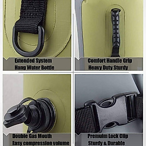 CLGTY Waterproof Dry Bag Backpack 23L 35L 60L, Portable Dry Storage Bag For Water Sports - Fishing, Boating, Kayaking,Camping, Surfing, Rafting Gifts For Men And Women-green-60L