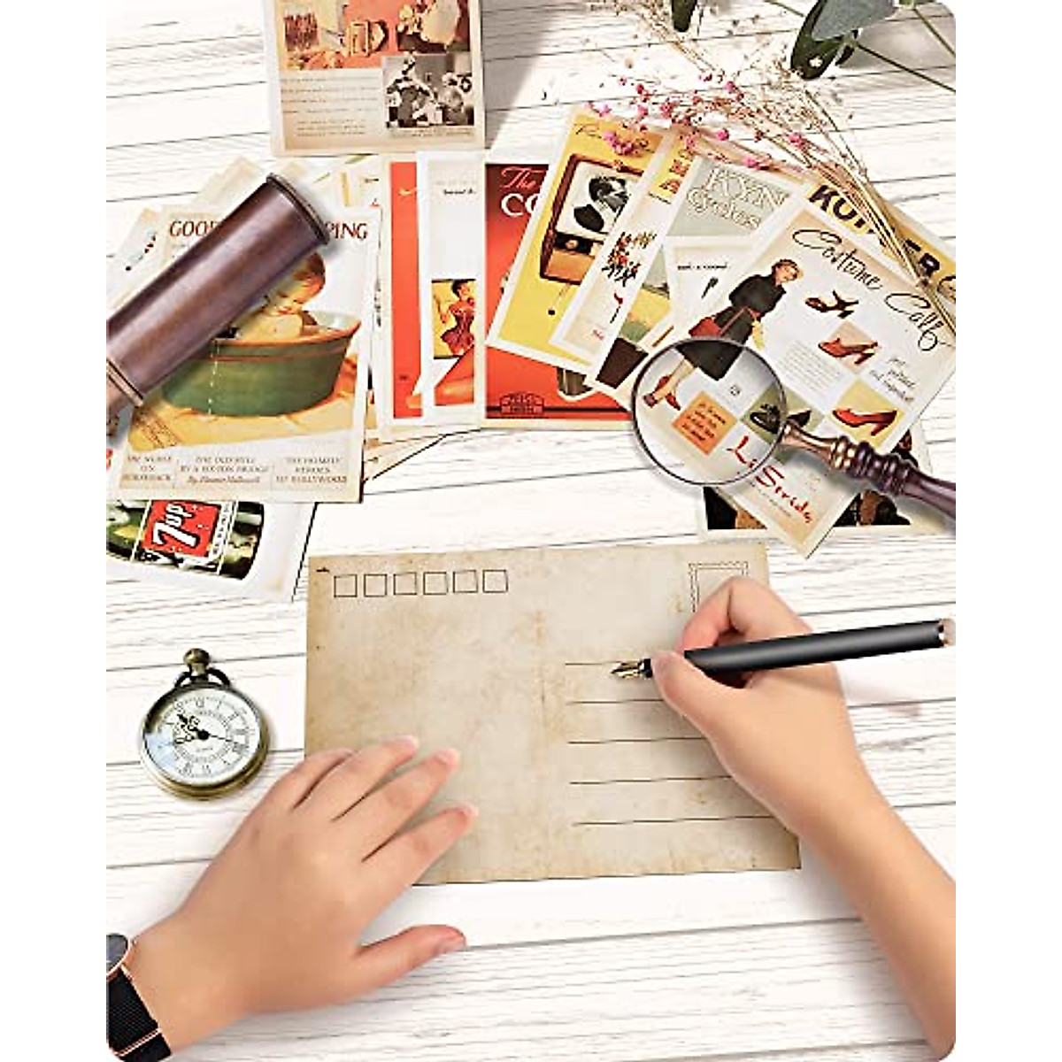 Fancyoung 32 PCS 1 Set Vintage Retro Old Poster Postcard Greeting Cards Souvenir Gifts for Worth Collecting