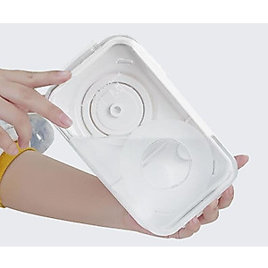 liviware home & kitchen Vacuum Seal Containers - Preserve Freshness with Time Dial, BPA-Free, Microwave-Safe - 2-Piece Set (5.1 Cups + 8.9 Cups Rectangular), White, liv01