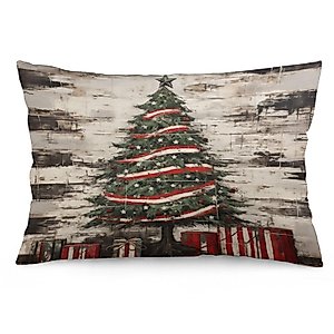 Decorative Pillows for Couch Christmas Tree with Checks And Plaid Pillow Covers Vintage Christmas Lumbar Pillow Covers Outdoor Pillowcase Zippered Pillow Case Bedroom Decor Decoration 16 "x24 "
