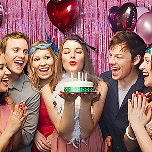 Tinsel Curtain Party Backdrop Pink Birthday Party Decorations 2 Packs Glitter Foil Fringe Curtain Party Decor Streamers Photo Booth for Birthday Christmas Wedding Halloween Graduation Decorations