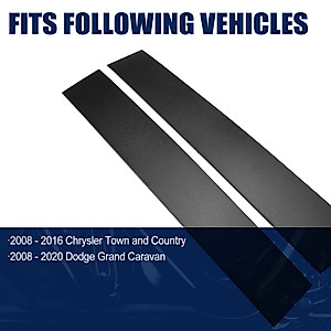 926-445 926-446 Driver and Passenger Side B Pillar Trim Cover Front Windshield Outer Door Molding Compatible with Chrysler Town & Country and Dodge Grand Caravan 2008-2020 Replace 5020664AA 5020665AC