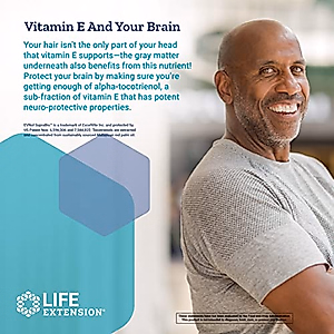 Life Extension Super Absorbable Tocotrienols – Vitamin E D-alpha tocopherol Supplement For Healthy Brain, Hair, Skin, Eye and Immune System – Gluten-Free, Non-GMO – 60 Softgels