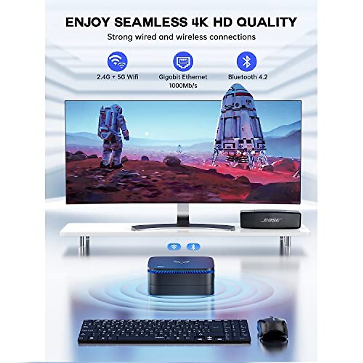 Mini PC,Intel 11th Gen N5105(up to 2.9GHz) Mini Desktop Computers,Windows 11 Pro Pre-Installed,8GB RAM/256GB M.2 SSD Mini Computer Tower Support 4K UHD,Dual Wi-Fi,BT 4.2 for Home Office School