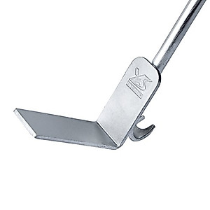 MSY BIGSUNNY 2 in 1 Satinless Steel Ash Rake for Grills, Big Green Egg, Charcoal Grills Tool with Rack Lifter, Ash Tool (18" Ash Rake)