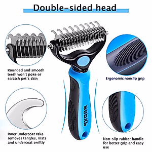 Equigroomer Double Sided Dog Brush for Shedding & Grooming, German Shepherd & Cats