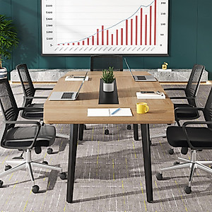 Tribesigns 6FT Conference Table, 70.86L x 35.43W x 29.52H Inches Boat Shaped Meeting Table, Modern Seminar Table for Office Meeting Conference Room (Light Wood Grain, 6ft)