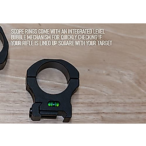 Monstrum 1-4x20 Rifle Scope | Monstrum Picatinny Scope Rings with Integrated Level Bubble | Bundle
