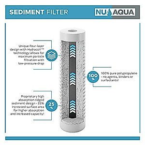 NU Aqua Platinum Series Reverse Osmosis Water Filtration System Replacement Sediment Filter Universal RO System Cartridges (2)