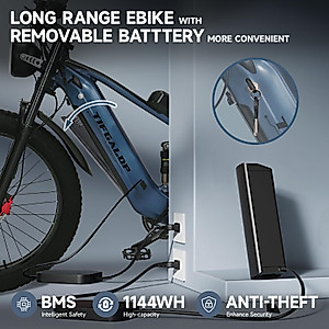 COFANSON 2000W Electric Bicycle for Adults- Moped Style Ebike with 1144WH Battery Pack up to 50 Miles 37MPH, 26" Fat Tire, 7-Speed, 6-Layer Suspension