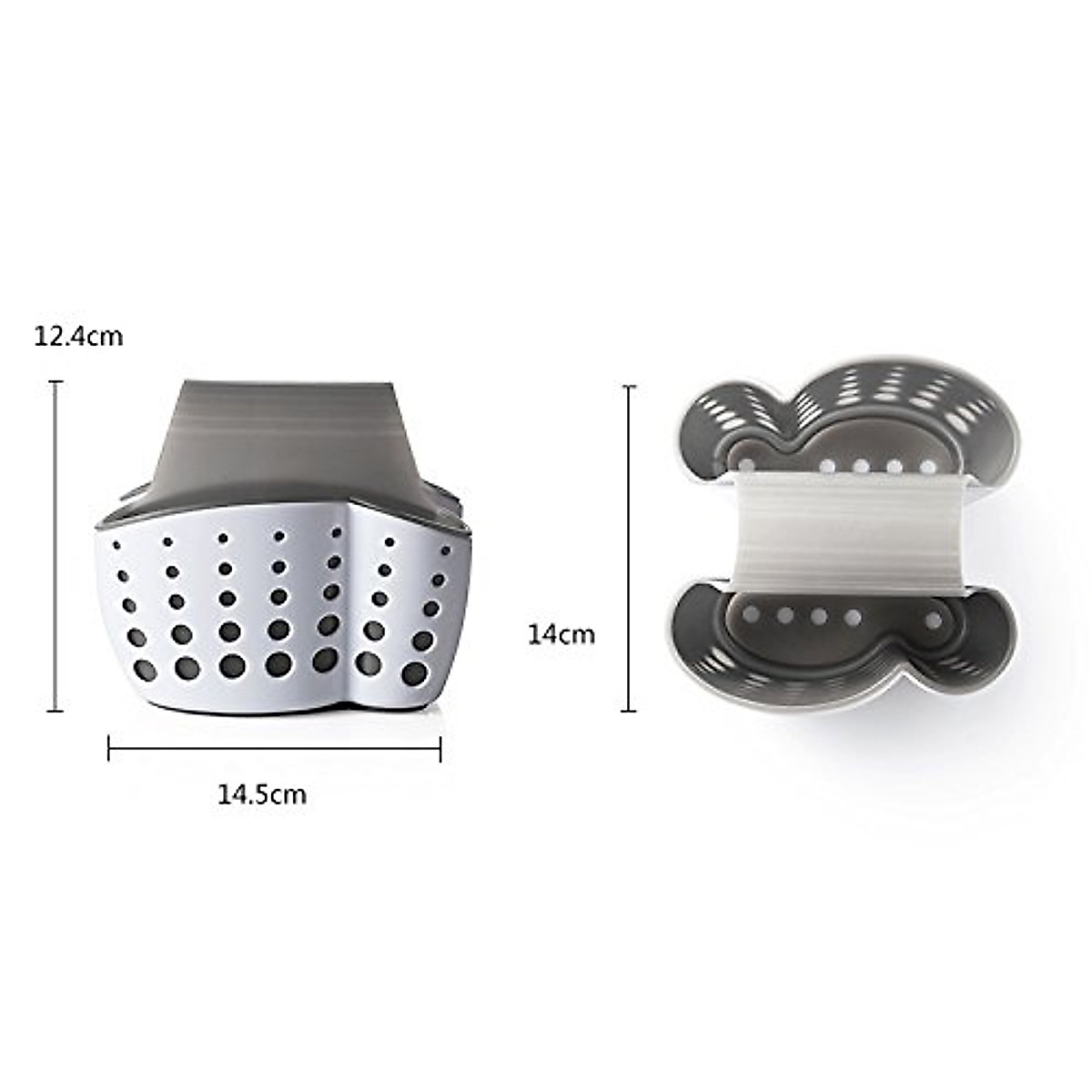 SEIDO Kitchen Sink Caddy Sponge Holder, 2-pack Saddle Sponge Caddy Organizer for Kitchen, Bathroom, Durable and Cute (White)