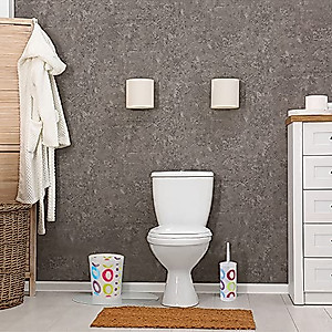Bathroom Accessory Set 2-Pieces Plastic Wastebasket & Toilet Brush Holder (Pop)