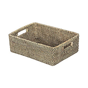 Kouboo 1060122 Laguna Rattan Shelf & Organizing Basket, Gray-Brown