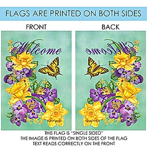 Toland Home Garden 1110773 Frolic in the Flowers Butterfly Flag 12x18 Inch Double Sided Butterfly Garden Flag for Outdoor House Welcome Flag Yard Decoration