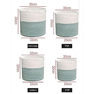 Acdler with Handle Cotton Rope Laundry Basket Woven Storage Basket Nursery Decor Laundry Hamper Toy Storage Organiser Large Blanket Basket for Diaper Blanket Toy Towel Laundry Basket Home Decor