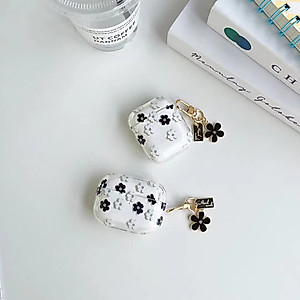 ZHIRUAN Airpods 2nd & 1st Generation Case Earbuds Case Protective Cover Skin with Keychain Airpods Accessories Compatible with AirPods Charging Case 2 & 1 (Black Flower)