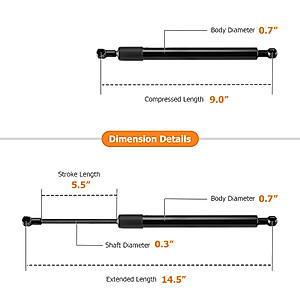 WeiSen Truck Tailgate Assist Shock Strut Accessories Compatible with 2002-2009 RAM 1500 2500 3500, fits 2009-2018 Dodge Ram 1500 2500 3500, fits 1997-2016 Ford F-150 F-250 F-350 Super Duty