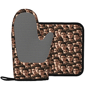 Byxhuc Custom Face Oven Mitts for Mom Dad Aunt Grandma Friend on Mother's Day Anniversary Father's Day Birthday Easter Christmas' Day
