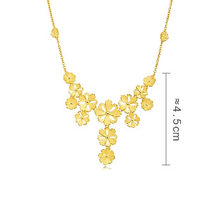 CHOW SANG SANG Cultural Blessings Daily Bliss 999.9 24K Gold Price-by-Weight 16.84g Gold Floral Lucky Flowers Necklace (45 CM) for Women and Wedding Occasion 88236N