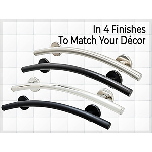 Curved Grab Bar for Bathroom Bathtub Shower Kitchen ADA Safety/304 Stainless/Brush Finish/ 24" x 3"