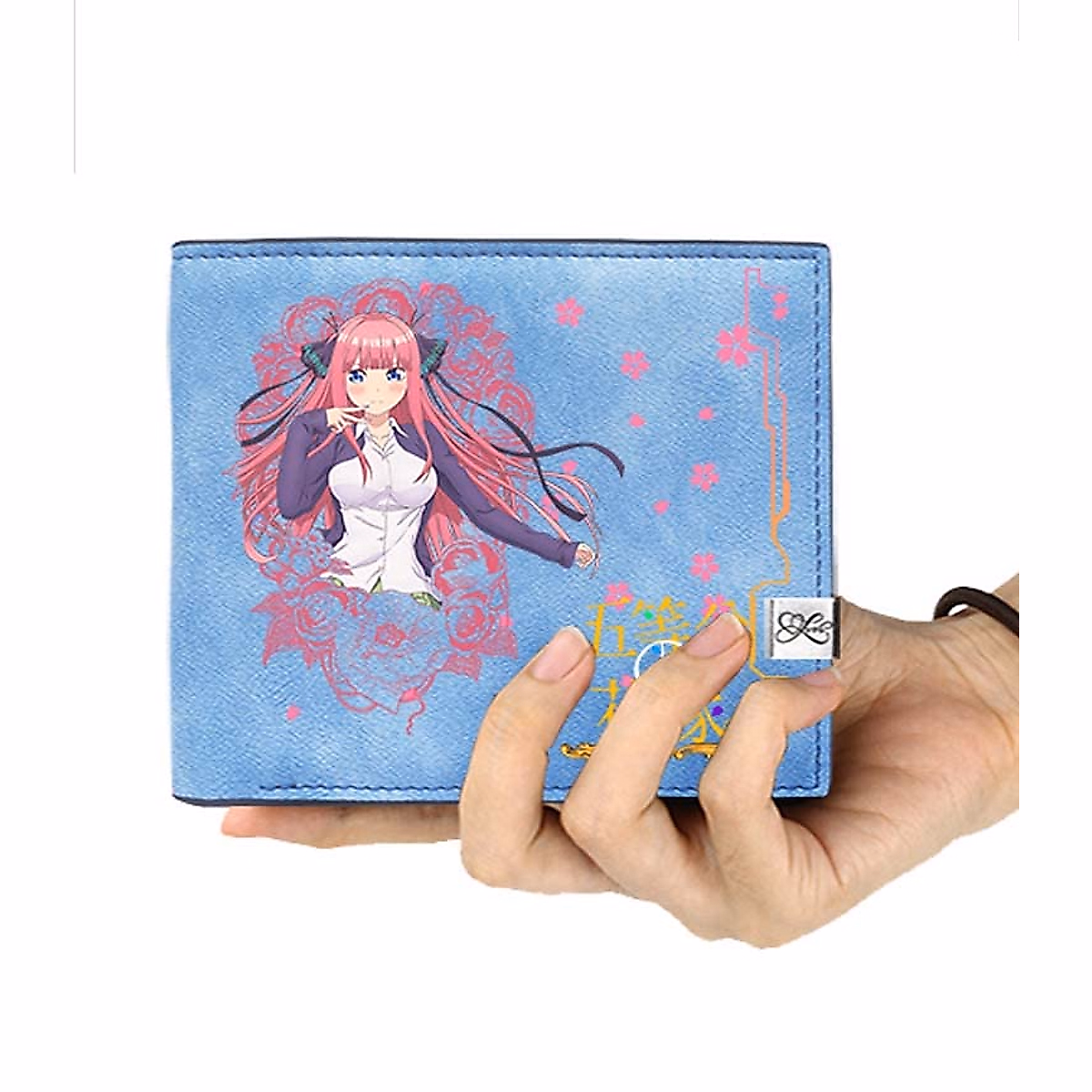 Nakano Nino Wallet Anime The Quintessential Quintuplets Wallet Nakano Ichika Cosplay PU Multicolored Short Purse for Women Men (blue04)