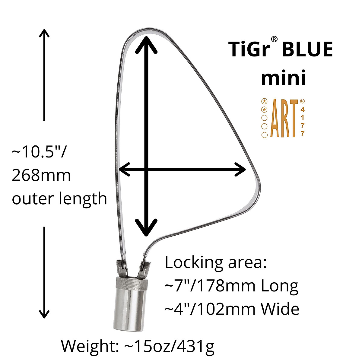 Scooter Edition TiGr: Blue Mini u-Lock. Bicycle Security for e-Scooter, e-Bike, Bike, Bicycle ...