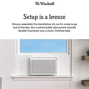Windmill Air Conditioner: Smart Home AC - Easy to Install - Quiet - Energy Star Efficient - Side Insulation - Auto-Dimming LED Display - App and Voice-Enabled - 8,300 BTU