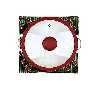 Footballs on Field Casserole Dish Hot Pad
