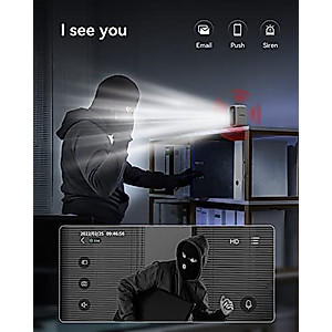 LongPlus Wireless Outdoor Security Camera, Battery Powered Cameras for Home Security Wireless WiFi with Night Vision, Motion Detection,Siren Alarm,Spotlight,2Way Audio (White)