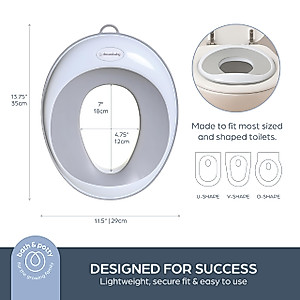 Dreambaby EZY- Potty Training Toilet Seat Topper, Non-Slip and Great for Travel, Grey, Toilet Training Seat