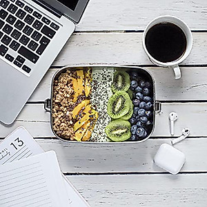 Bambaw Metal Lunch Box 1200 ML | Adjustable Compartment Lunch Box | Leak Proof Metal Lunch Containers | Eco Stainless Steel Food Containers | Metal Bento Box for Adults | 5 Cups Tiffin Lunch Box