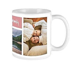 Custom Mate Custom Coffee Mug Personalized with Photos, Images, and Text (Classic 3 Photo with Text) White Black COFMUGWH11 0