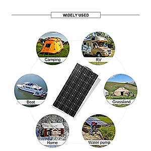 Flexible Monocrystalline Solar Panel Can Charge 12V Battery for Car/Boat/ Home Waterproof Solar Panel (18V 100W 3pc)