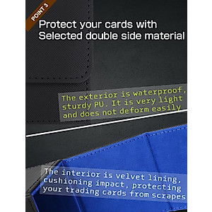 Venssu Card Deck Box,Horizontal Card Deck Case,Deck Card Box, Leather Large Size Fit 100 Plus Sleeved Cards Compatible with MTG TCG CCG(Black＆Grey)