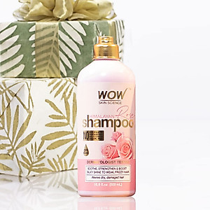 WOW Skin Science Himalayan Rose Hair Shampoo for Dry Damaged Hair - Hydrating Hair Repair w/ Rose Hydrosol & Argan Oil - Hair Growth Shampoo for Men & Women - All Hair Types 16.9 Fl Oz (16.9 Fl Oz (Pack of 1))