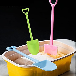 120 PCS Disposable Mini Shovel Shape Spoons, Colorful Plastic Ice Cream Shovel Spoon for Dessert Pudding Yogurt Sugar (4.8 Inch, 5 Color)