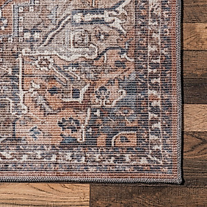 nuLOOM Aino Traditional Machine Washable Area Rug, 4x6, Rust