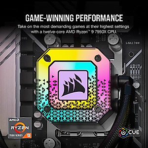 Corsair Vengeance a8100 Series Gaming PC - Liquid Cooled AMD Ryzen 9 7950X CPU - NVIDIA GeForce RTX 4090 GPU - 4TB (2X 2TB) M.2 SSD - 64GB Dominator Platinum RGB DDR5 Memory - Black