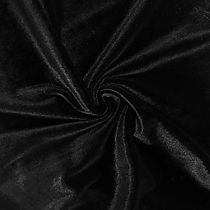 Stretch Velvet Black, Fabric by the Yard