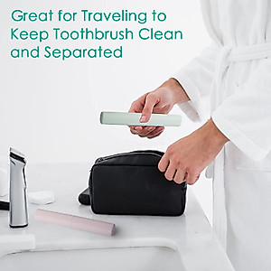 Travel Toothbrush Case Pack of 4, RIEYOOA Toothbrush Cover, Travel Toothbrush Holder for Travel/Camping/School, Portable and Breathable