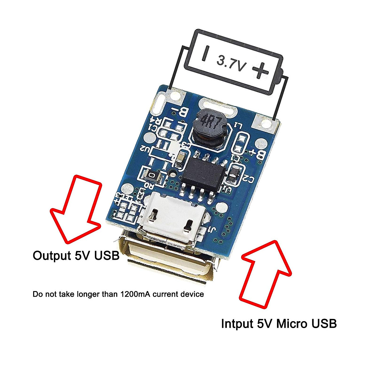 ALAMSCN 12PCS 5V 1A Boost Step Up Power Supply Module Lithium Battery Li-ion Charging Protection Board 134N3P DIY Charger LED Display USB and Micro Port